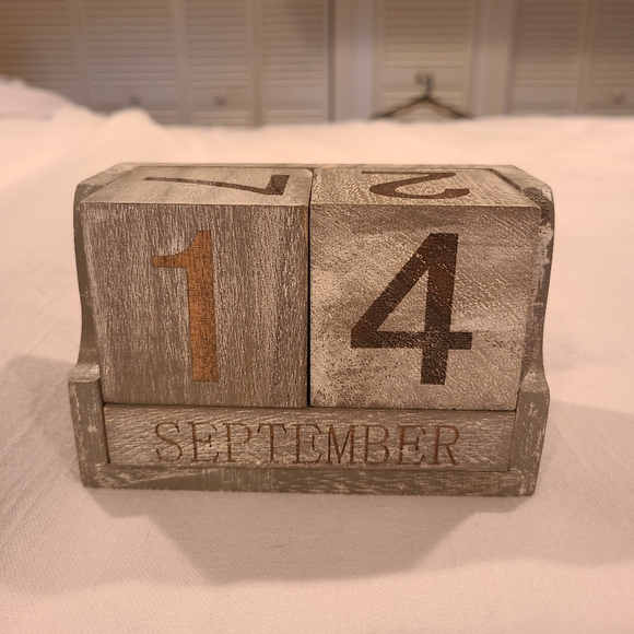 Accents | Rustic Wooden Block Calendar | Poshmark